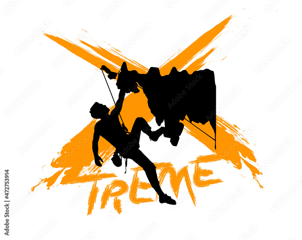 Extreme sport logo design. Grunge brush stroke calligraphy text. Vecor ...