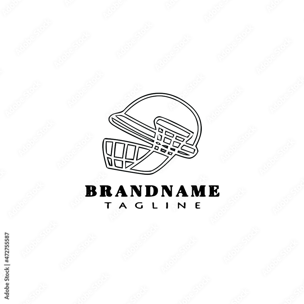 cricket helmet logo icon cartoon design template isolated vector ...