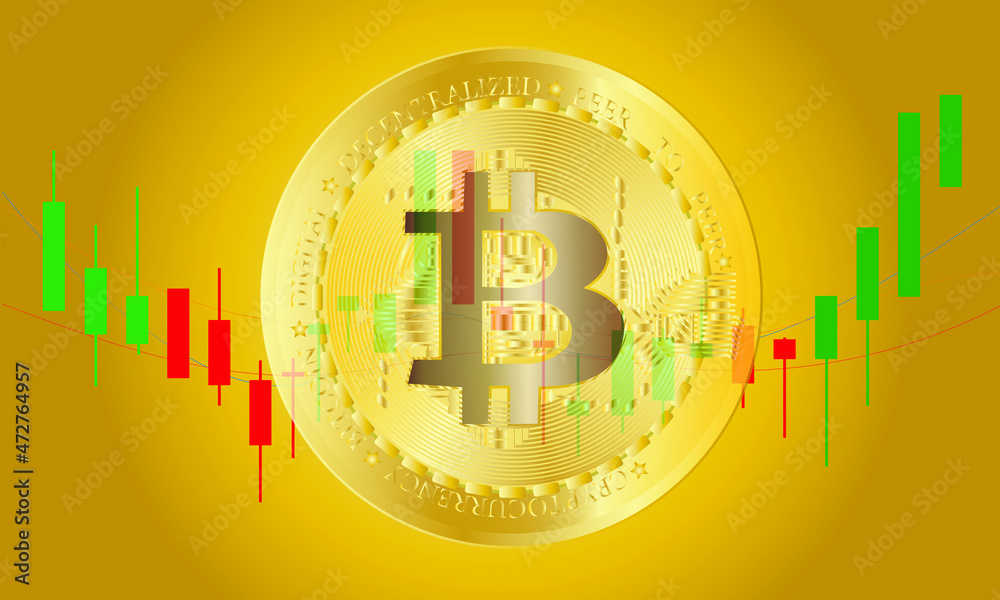 Candlestick chart showing the buying and selling of crypto coins. Stock ...