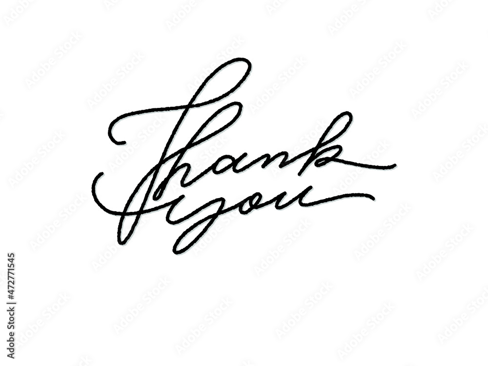 thank you. Hand written lettering isolated on white background.Vector ...