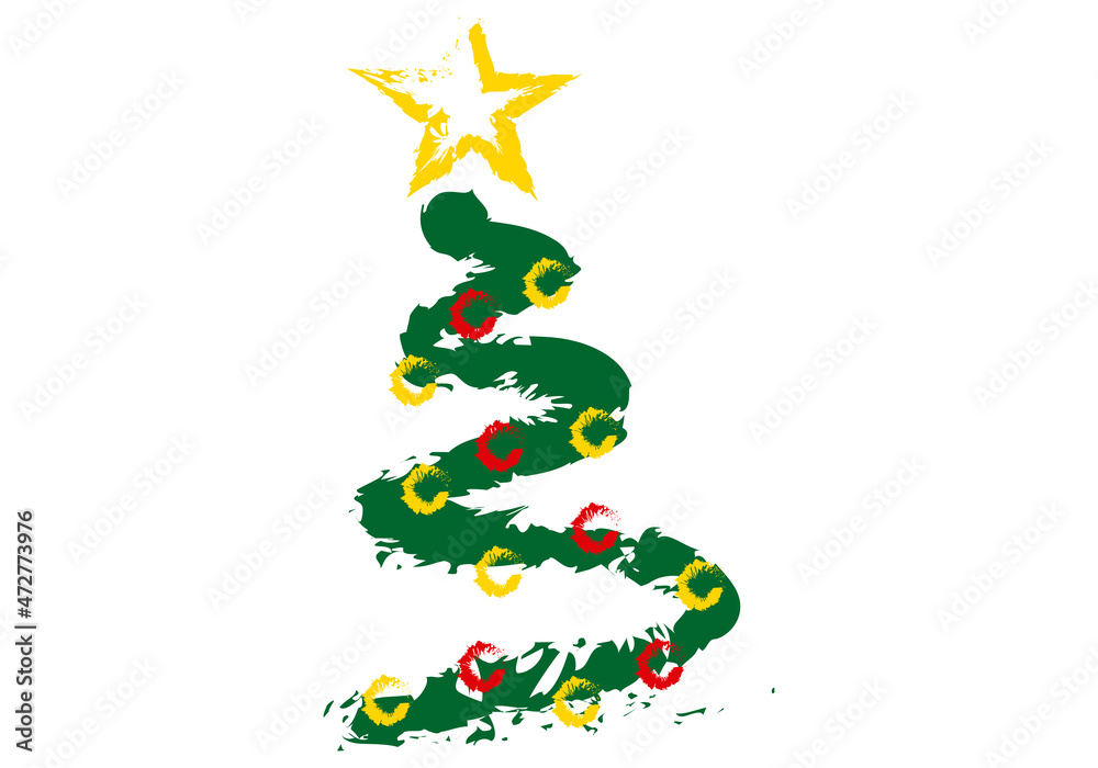 Árbol de navidad hecho con trazos en fondo blanco. vector de Stock ...