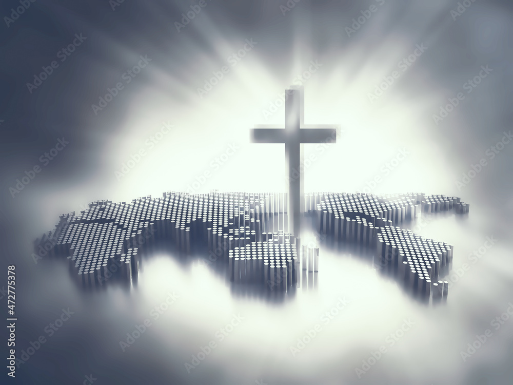 The Holy Cross and the World Gospel and Mission Stock Illustration ...