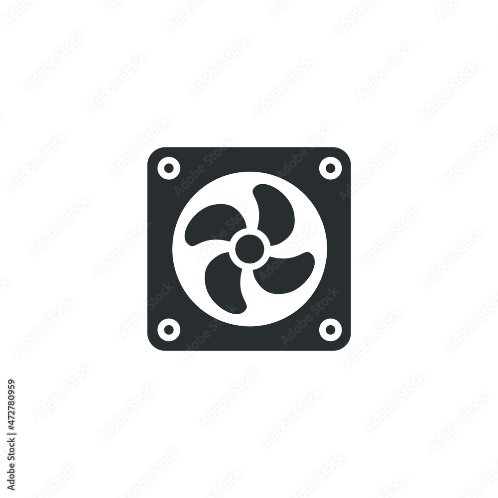 Vector sign of the Exhaust fan symbol is isolated on a white background ...