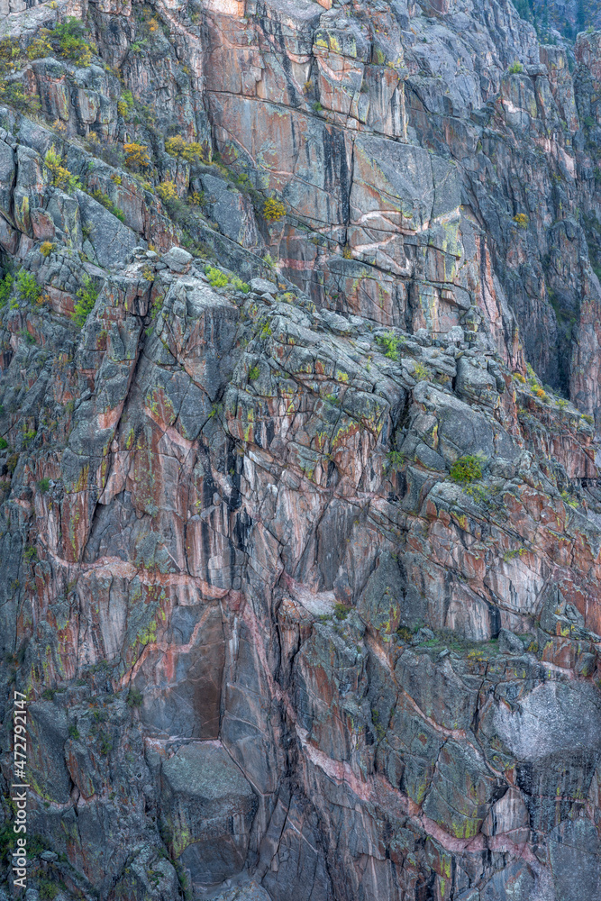 USA, Colorado. Black Canyon of the Gunnison National Park, eroded ...