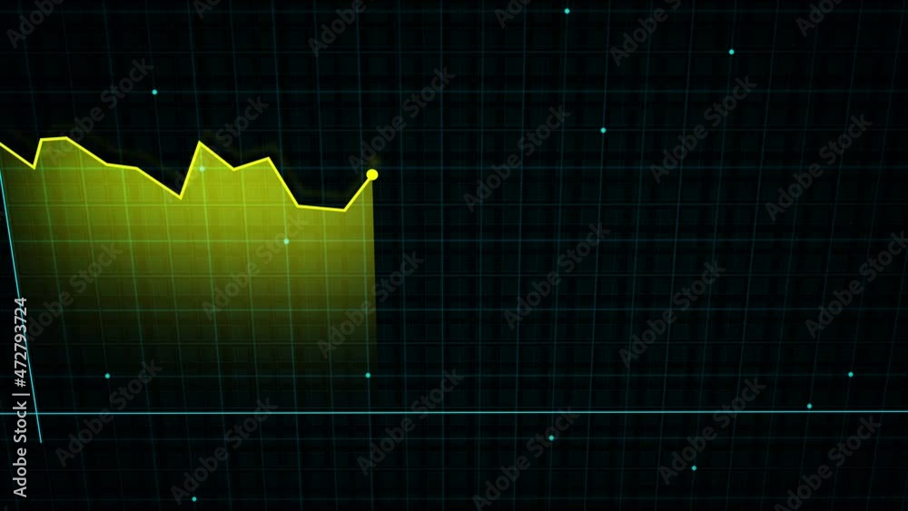 Vidéo Stock Linear chart of digital income made in tech style with high ...