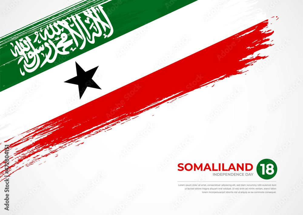 Flag of Somaliland with creative painted brush stroke texture ...