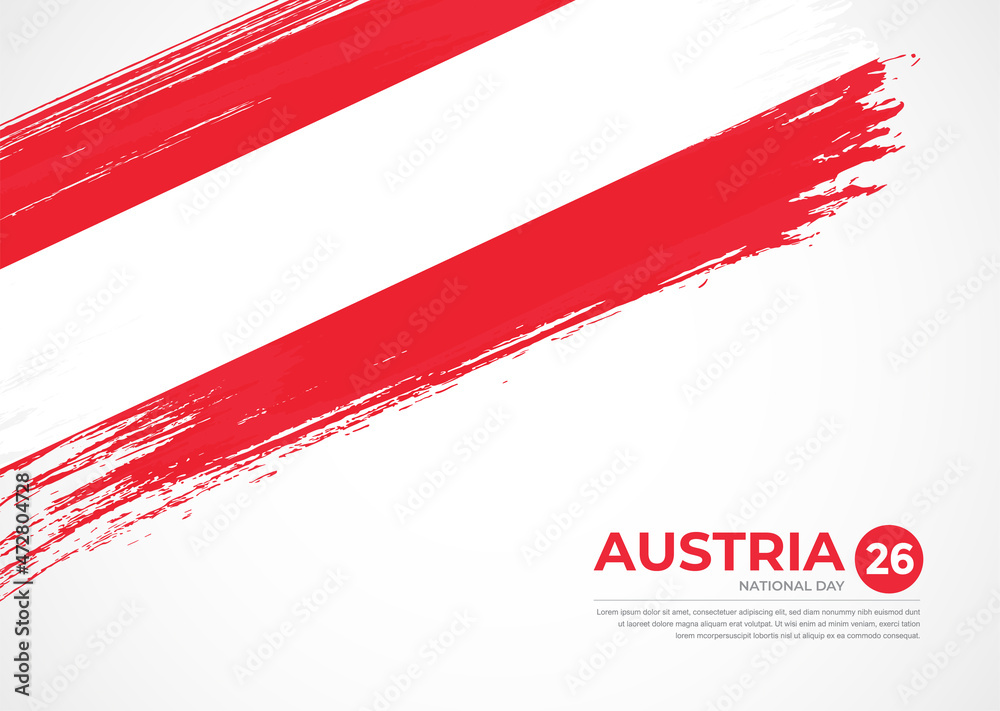 Flag of Austria with creative painted brush stroke texture background ...