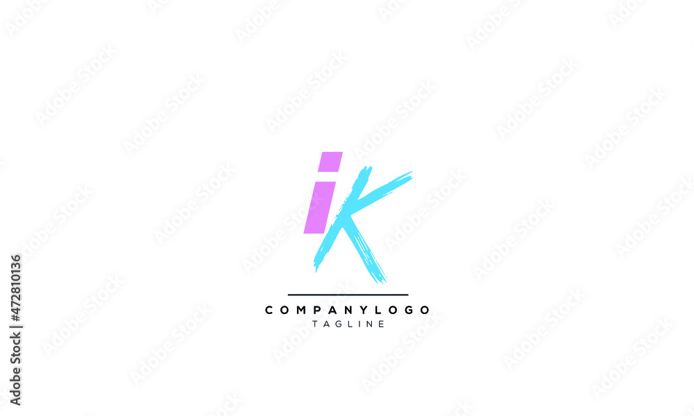 Alphabet letters Initials Monogram logo IK, IK INITIAL, IK letter Stock ...