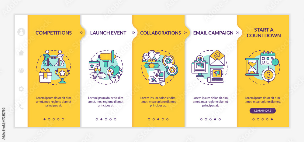 Engaging business customers tips onboarding vector template. Responsive ...