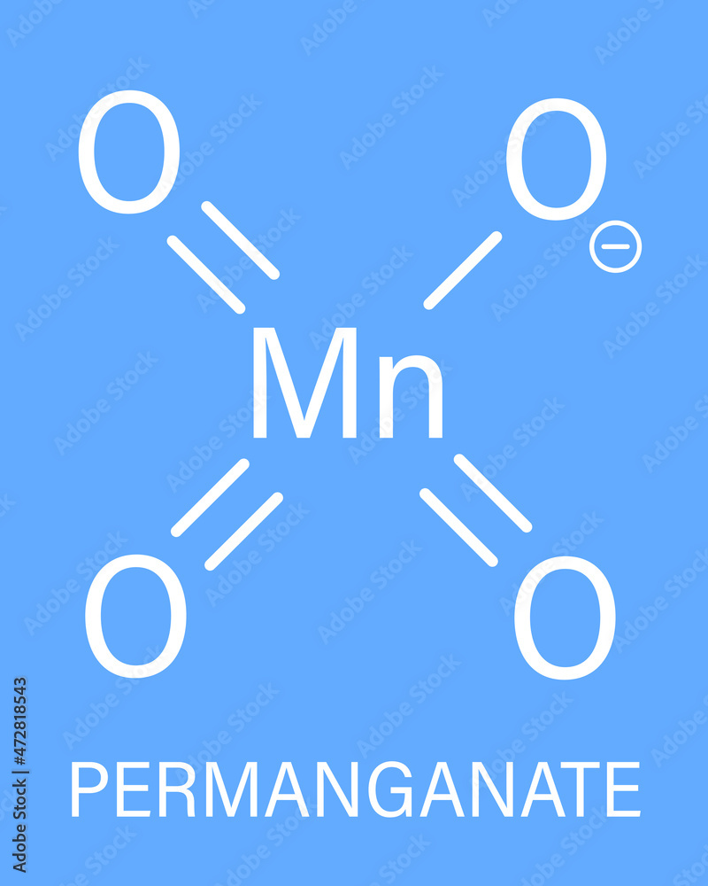 Permanganate anion, chemical structure. Skeletal formula. Stock Vector ...