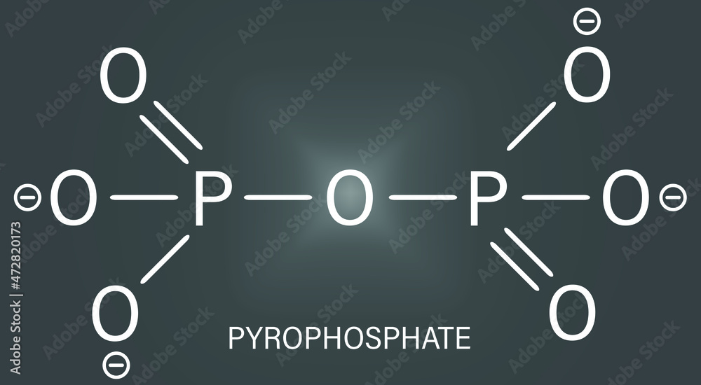 Pyrophosphate (PPi) anion. Important in biochemistry, used as food ...