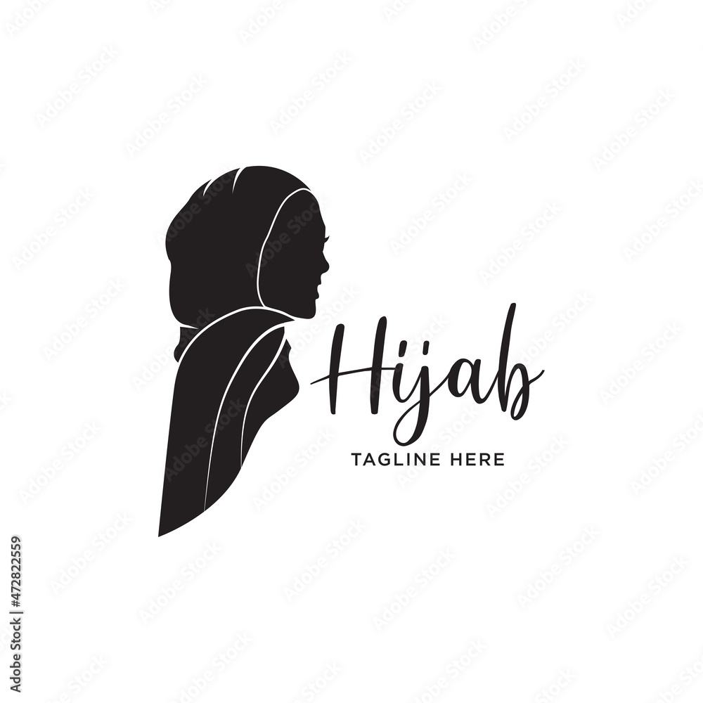 Simple hijab logo icon designs vector. Stock Vector | Adobe Stock