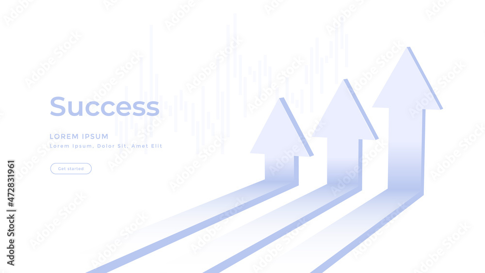 Financial arrow graph. Finance success growth rising up. Profit ...