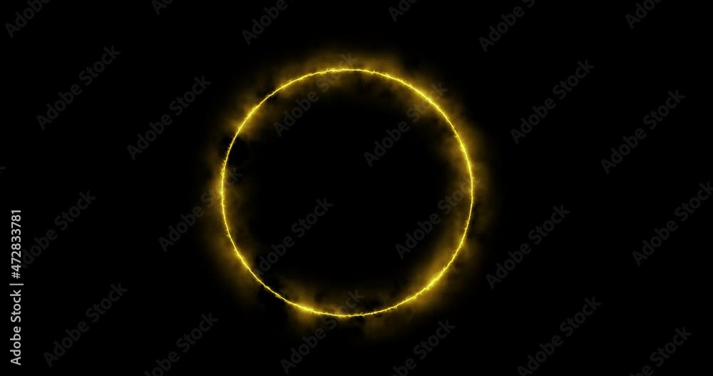 Vidéo Stock footage yellow ring on a black background. Abstract circle ...