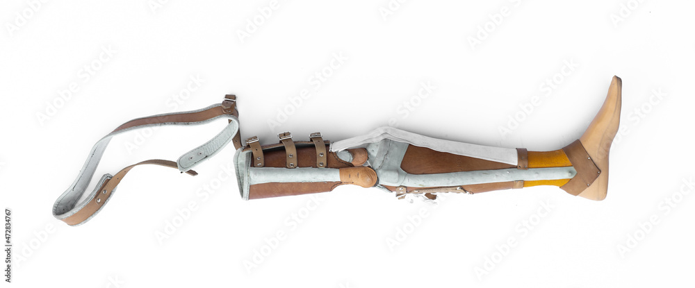 medical prosthetic leg isolated on white background Stock Photo | Adobe ...