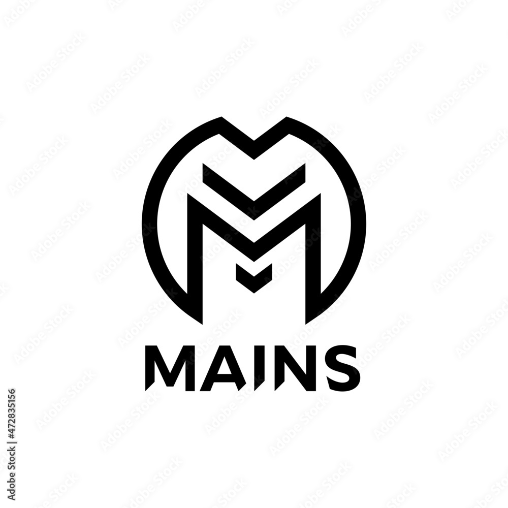 Letter M Spartan knight Logo Line Monogram. Knight letter M logo vector ...