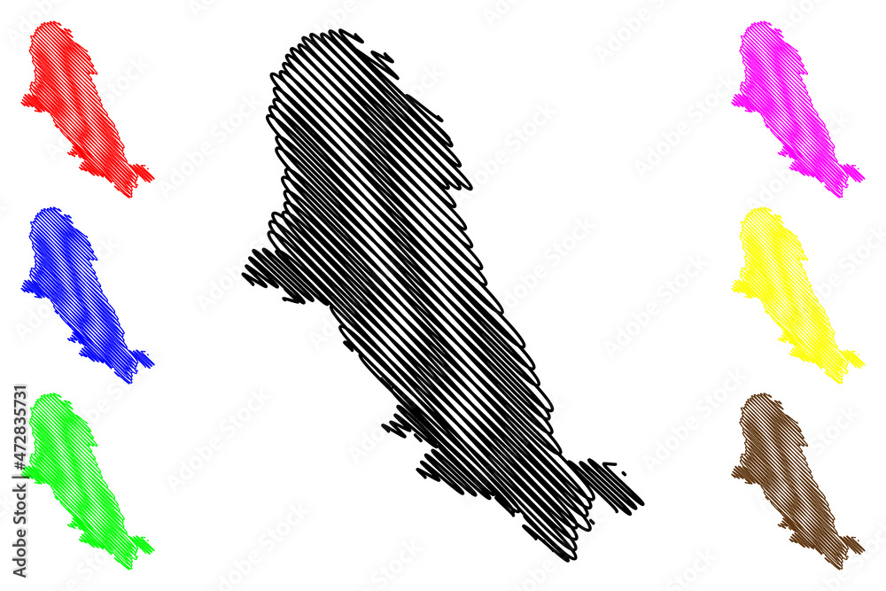 Hoshiarpur district (Punjab State, Republic of India) map vector ...