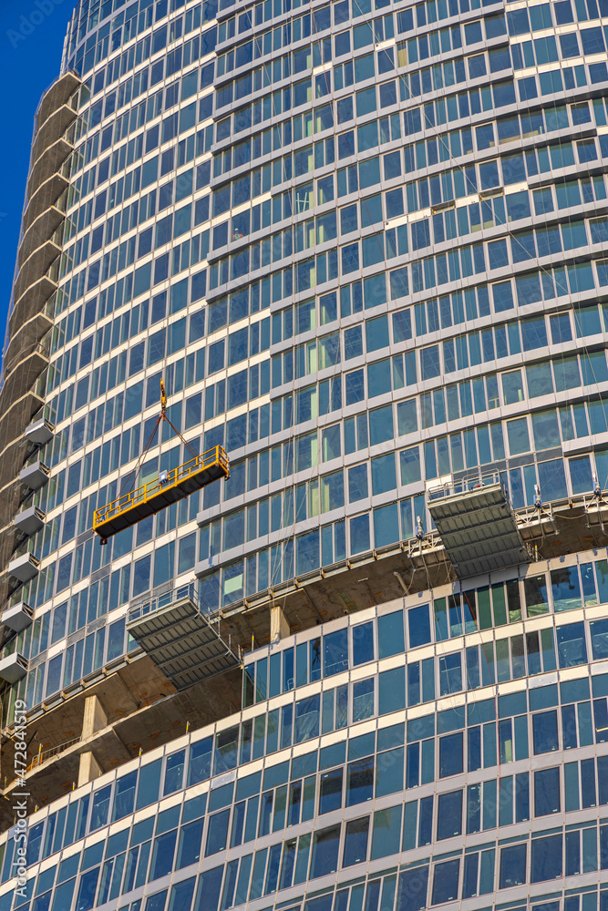 Suspended Scaffolding Platform Stock Photo | Adobe Stock