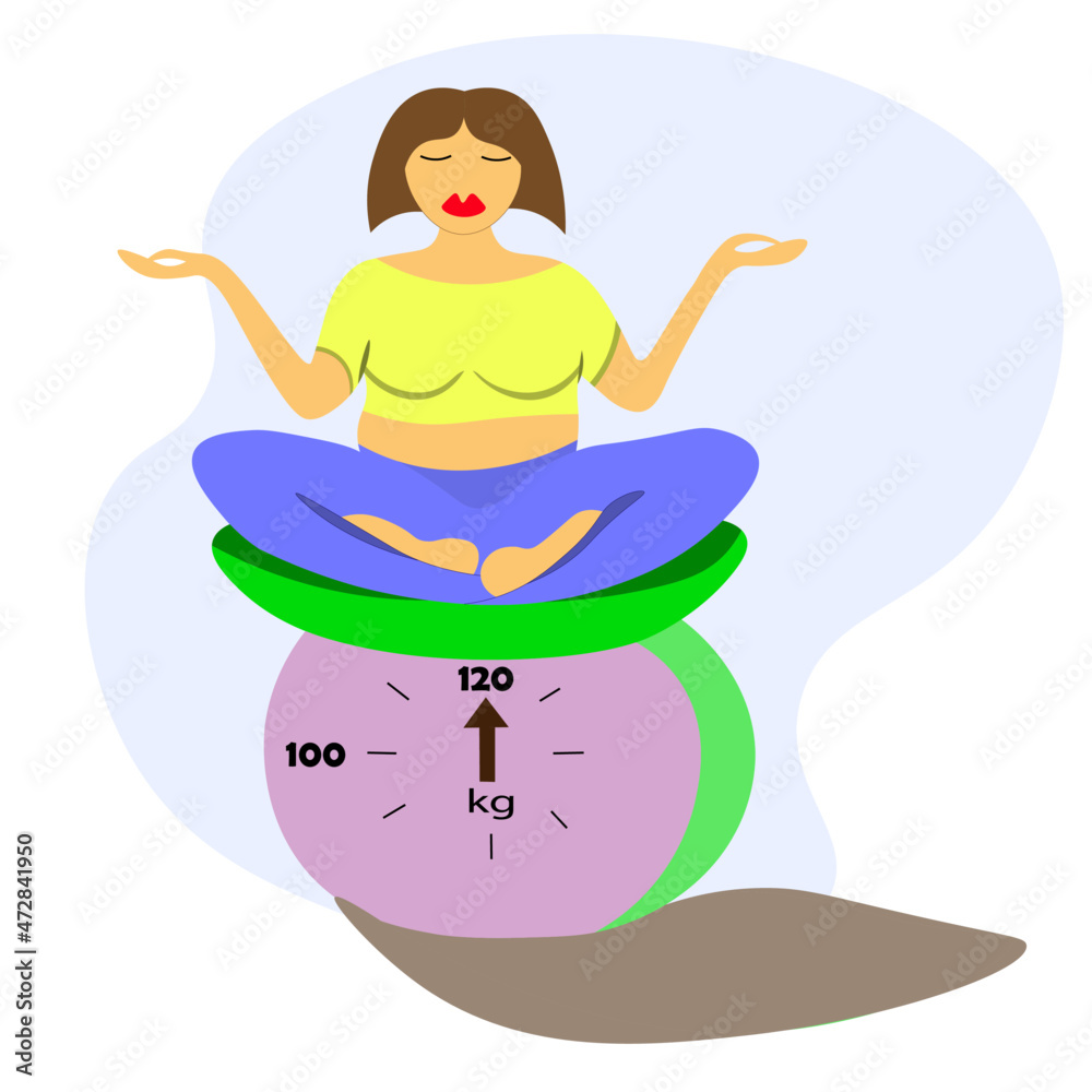 girl is sitting in bowl on scale, the scales show weight of 120 ...
