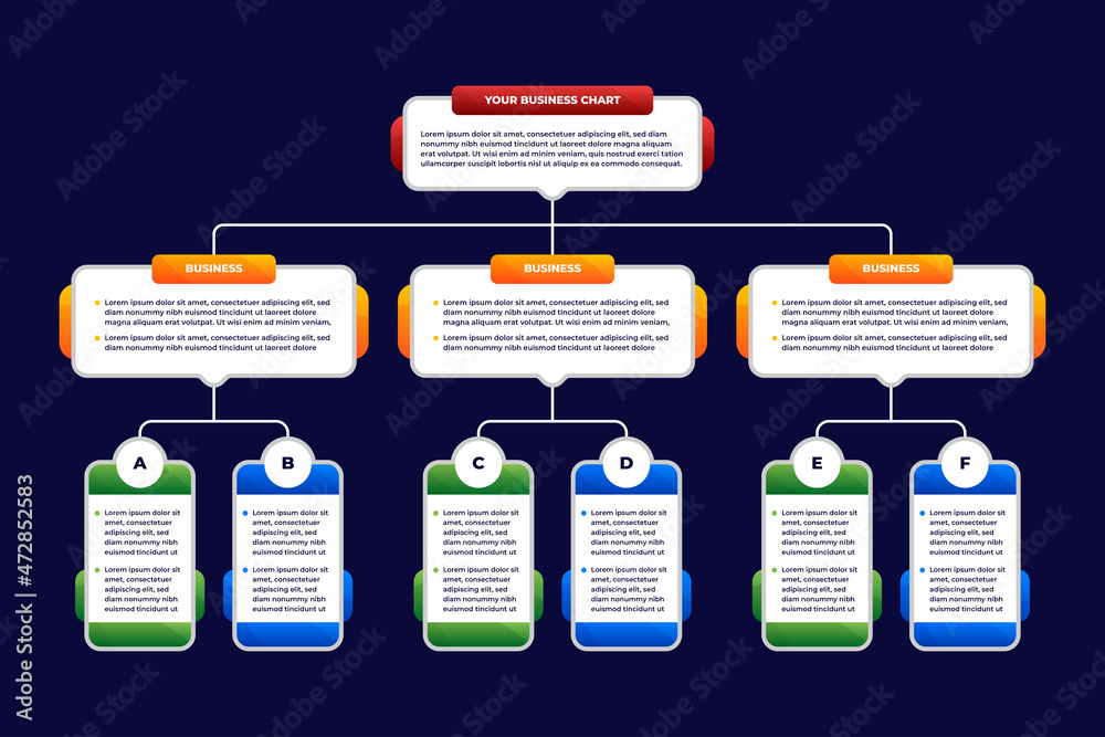Organizational Chart Infographic Presentation Template Stock Vector ...