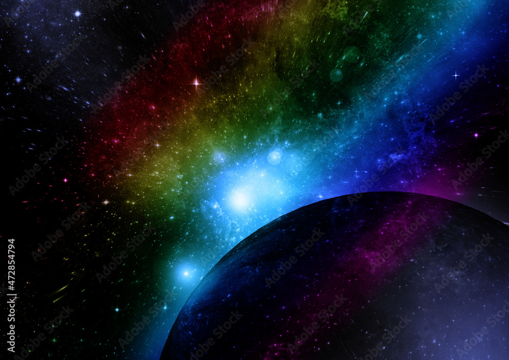 galaxy in a free space. 3D rendering Stock Illustration | Adobe Stock