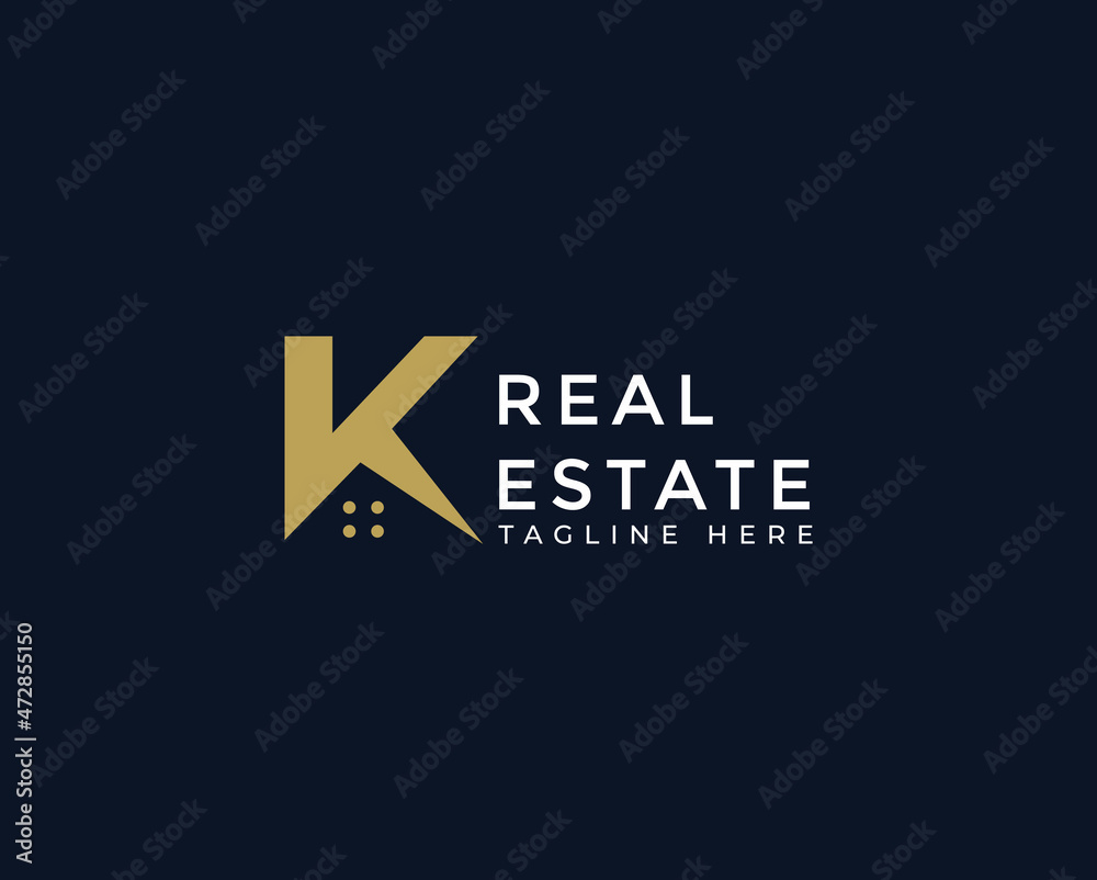 K Letter Real Estate Logo, Construction Architecture Building Logo ...