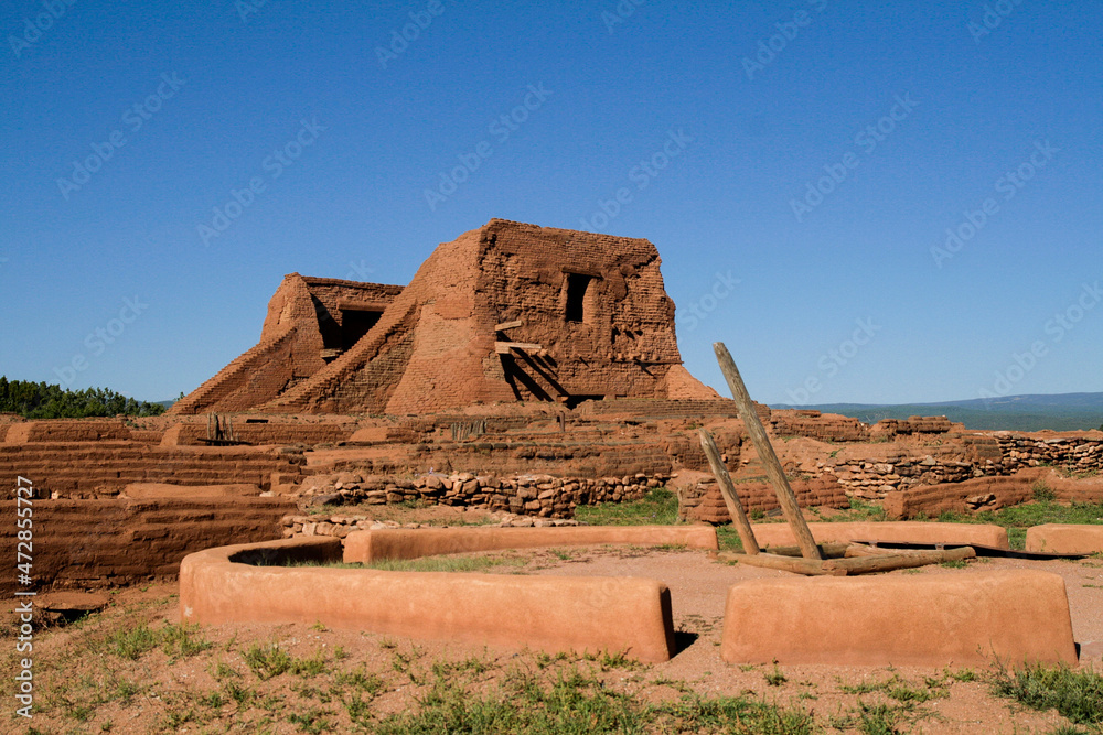 Pecos National State Park. Pecos, New Mexico. Pueblo ruins. Stock Photo ...