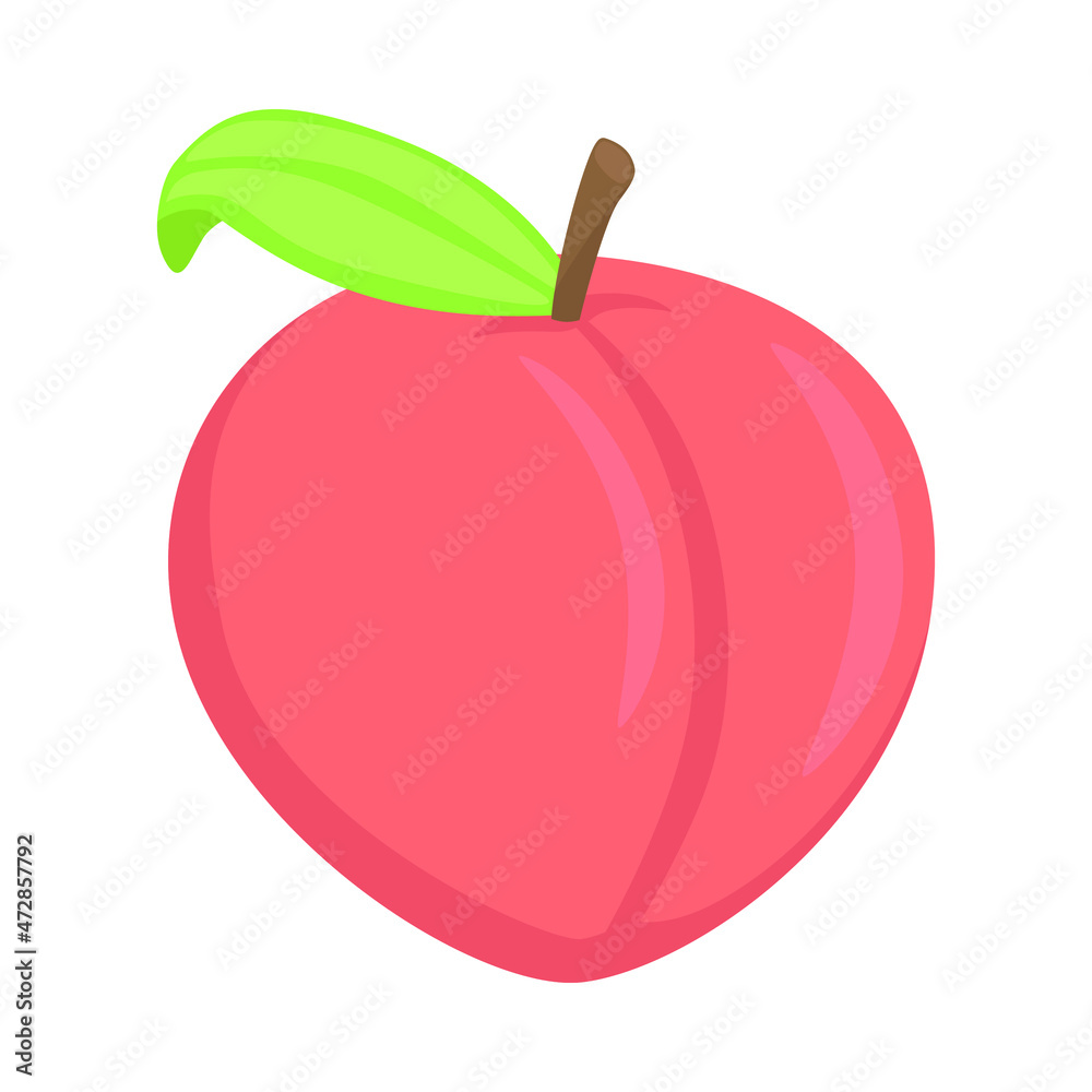 Peach Emoji Icon Illustration. Fruit Vector Symbol Emoticon Design ...