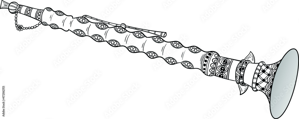 Indian Wedding Clip art Religious of a pair of Shehnai and Bigul Music ...