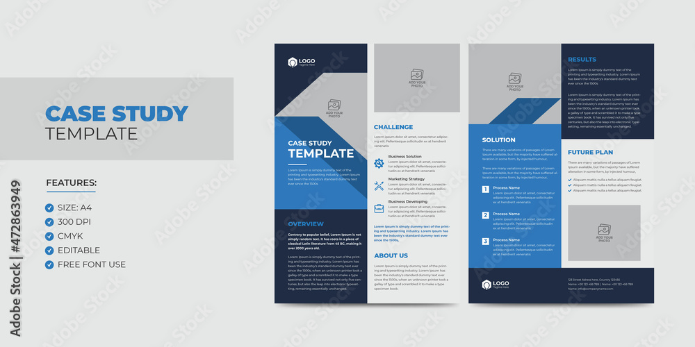 Case Study Template. Corporate Modern Business Double Side Flyer and ...