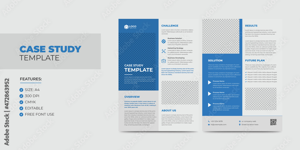 Case Study Template. Corporate Modern Business Double Side Flyer and ...