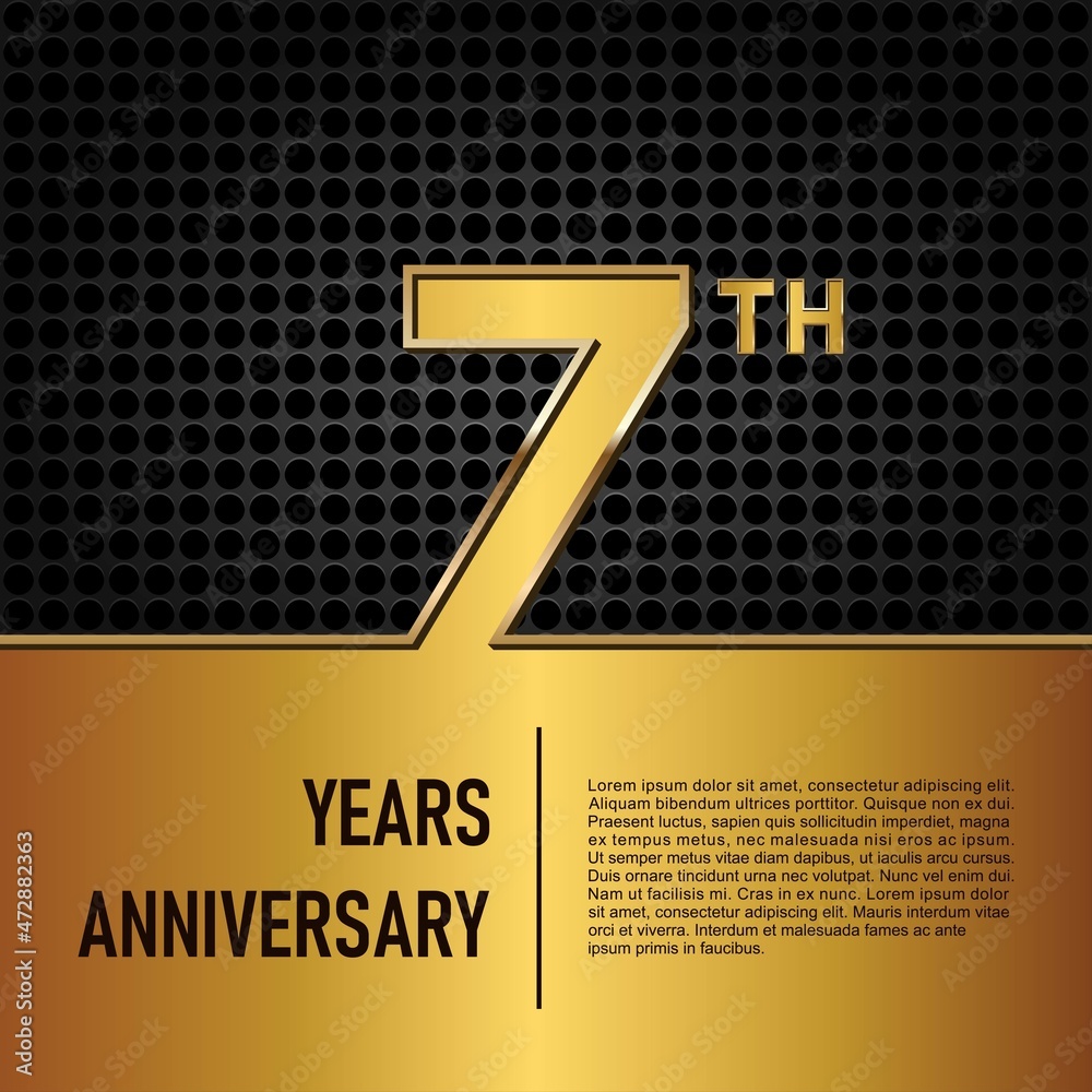 7th anniversary logotype. Golden anniversary celebration template ...