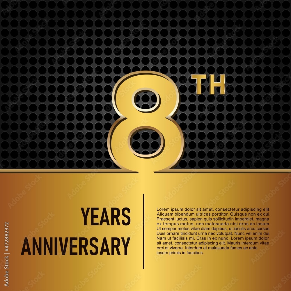 8th anniversary logotype. Golden anniversary celebration template ...