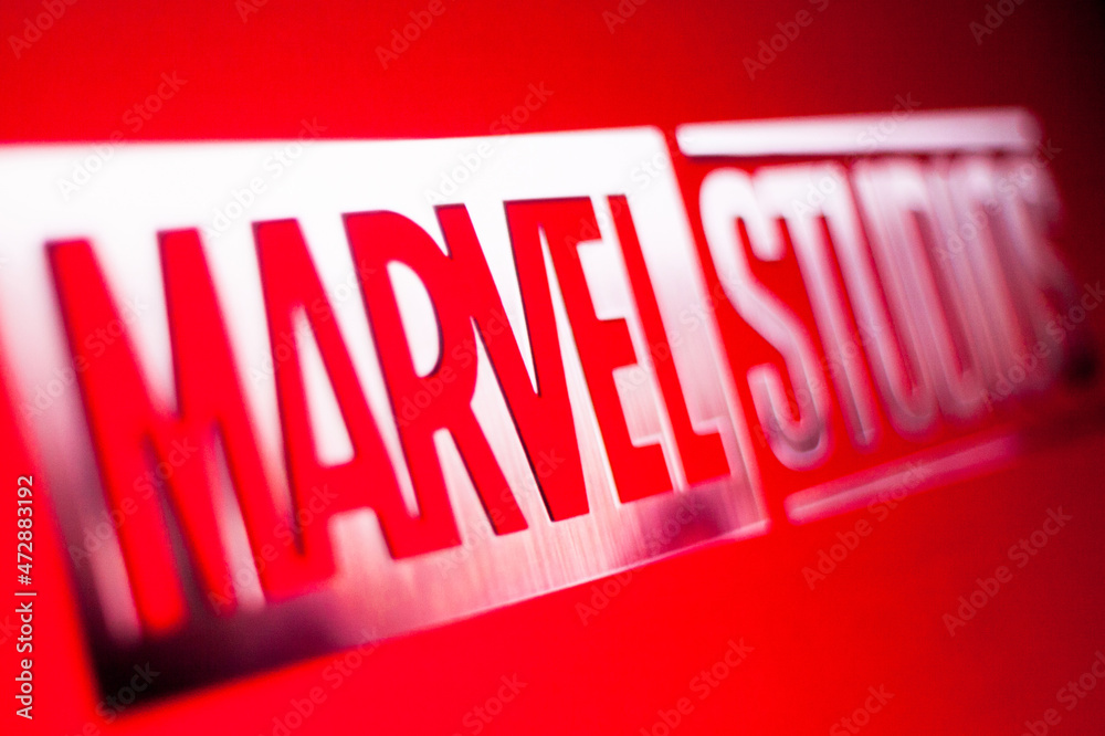 Marvel Studios logo on the screen. Stock Photo | Adobe Stock