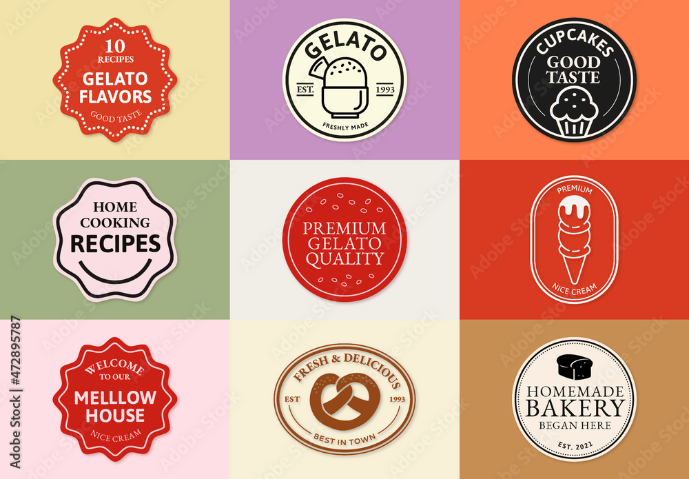 Food Business Logo Set Stock Template | Adobe Stock