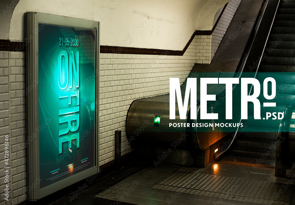 Metro Poster Design Mockup Stock Template | Adobe Stock