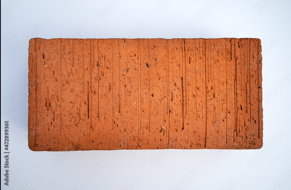 Red rectangular brick on white isolate. Brick texture. Material for ...