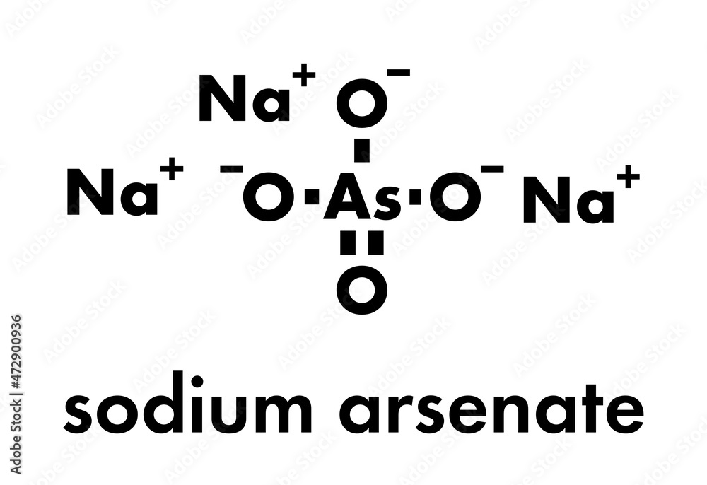 Sodium arsenate salt, chemical structure. Skeletal formula. Stock ...