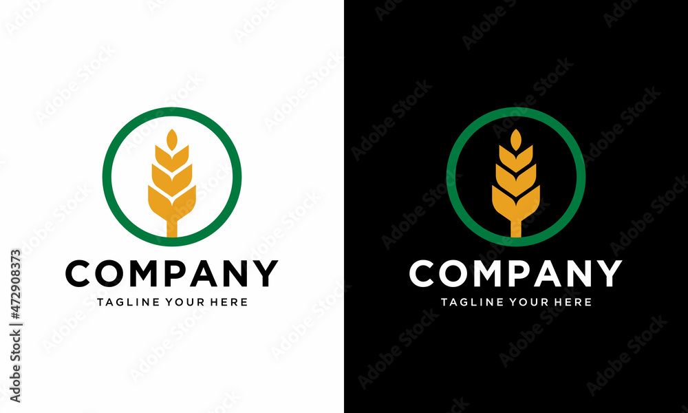 corn, grain crop vector circle logo concept illustration. organic logos ...