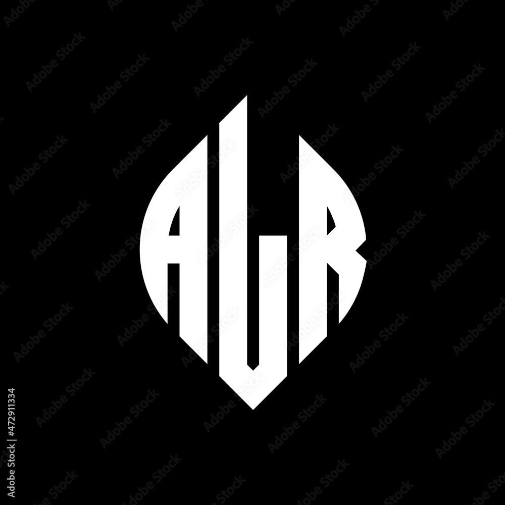 ALR circle letter logo design with circle and ellipse shape. ALR ...