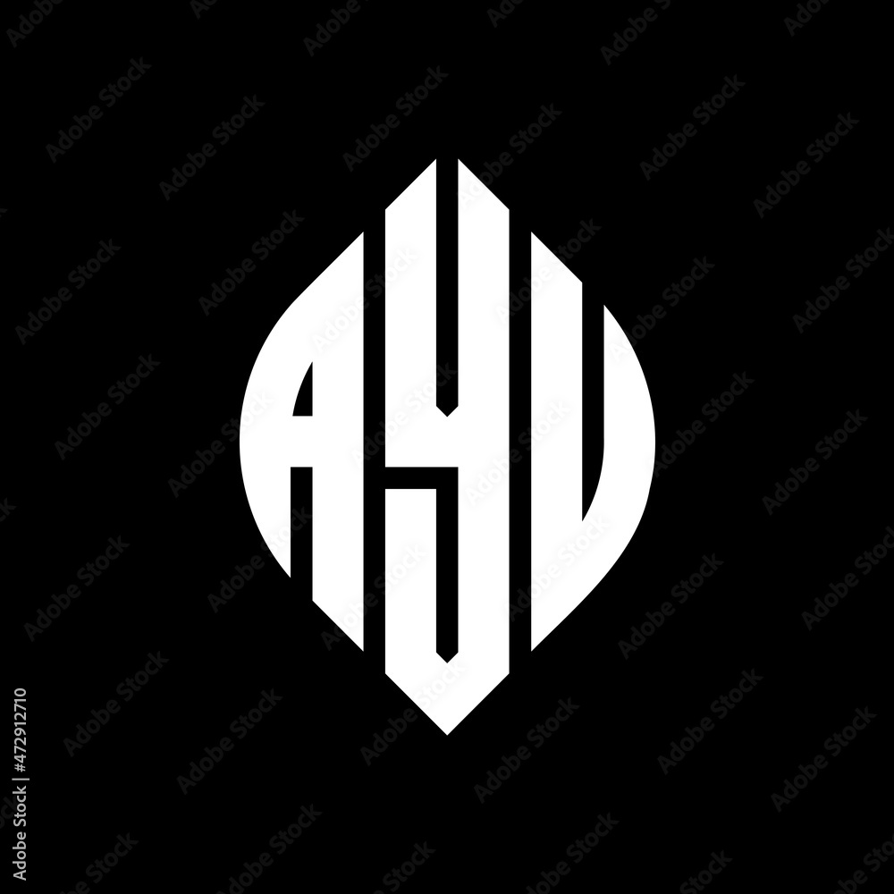AYU circle letter logo design with circle and ellipse shape. AYU ...