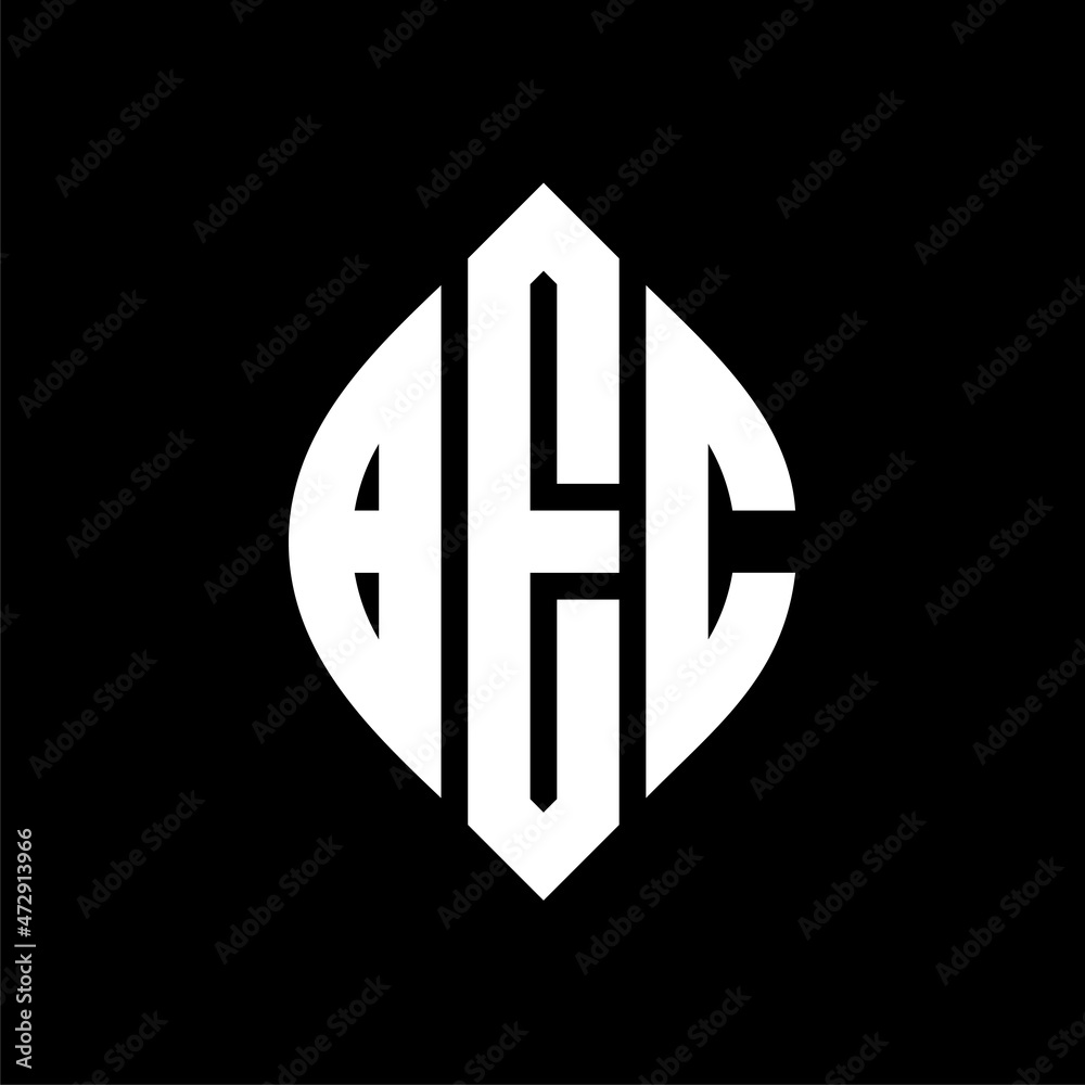 BEC circle letter logo design with circle and ellipse shape. BEC ...
