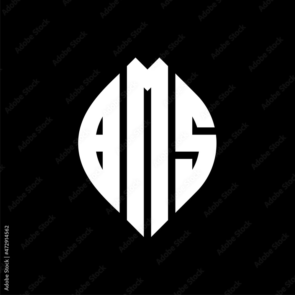 BMS circle letter logo design with circle and ellipse shape. BMS ...