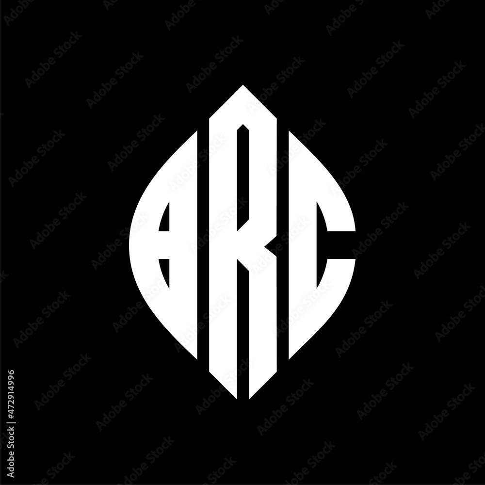 BRC circle letter logo design with circle and ellipse shape. BRC ...