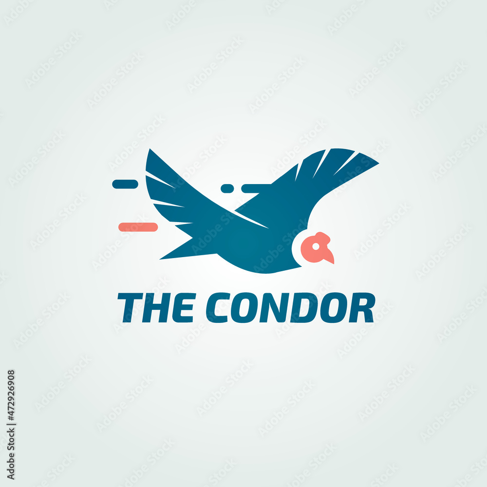 logo the condor flying logo in blue Stock Vector | Adobe Stock