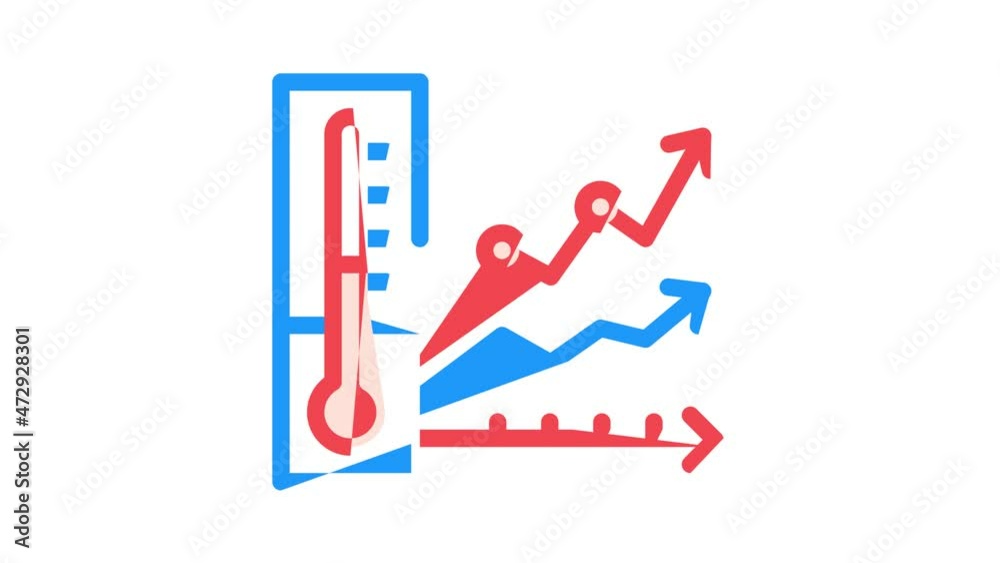 Global Warming Problem color icon animation. Acid Rain And Forest Fires ...
