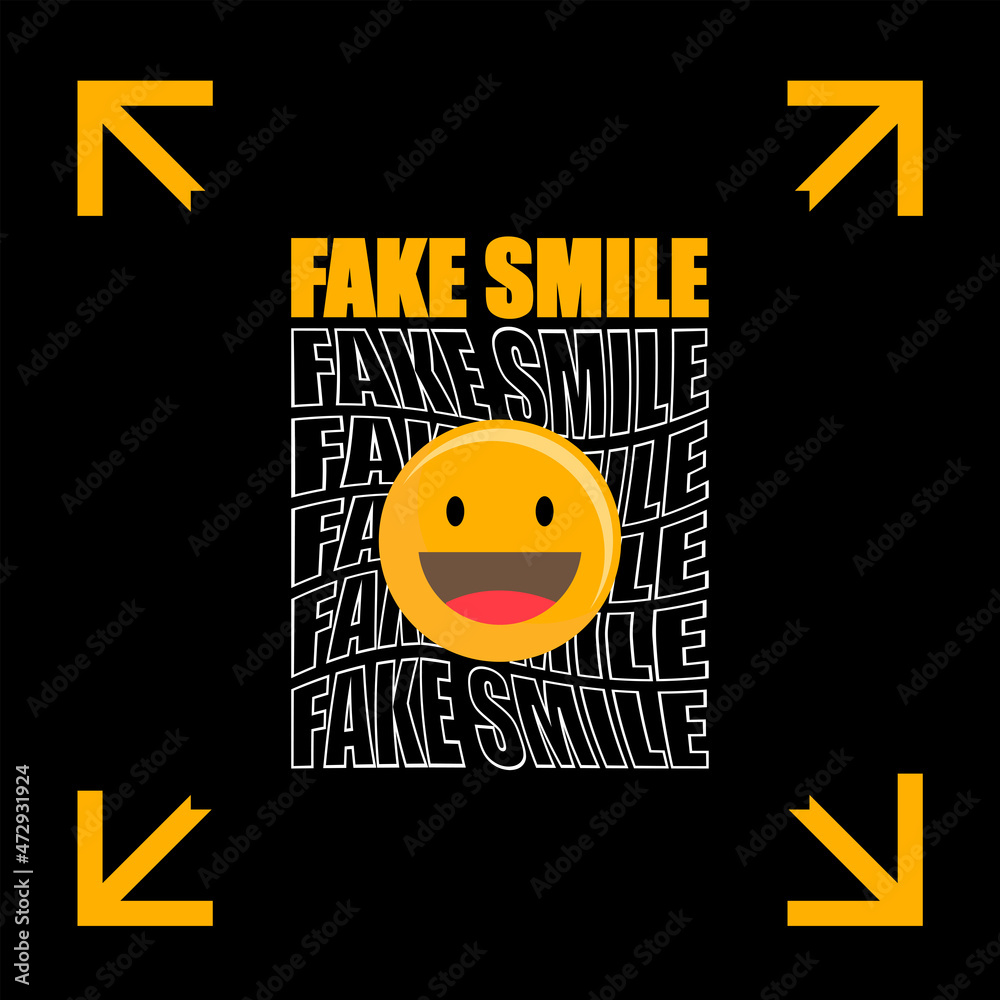 FAKE SMILE vintage streetwear fashion division, suitable for clothing ...