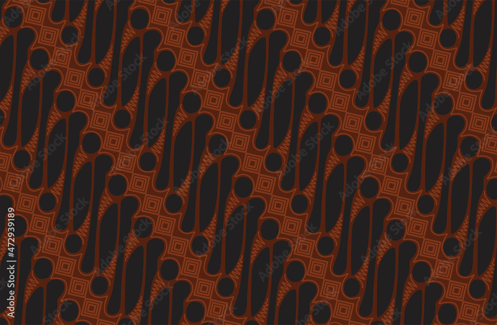 An illustration of famous Batik from Indonesia, known as Batik Parang ...