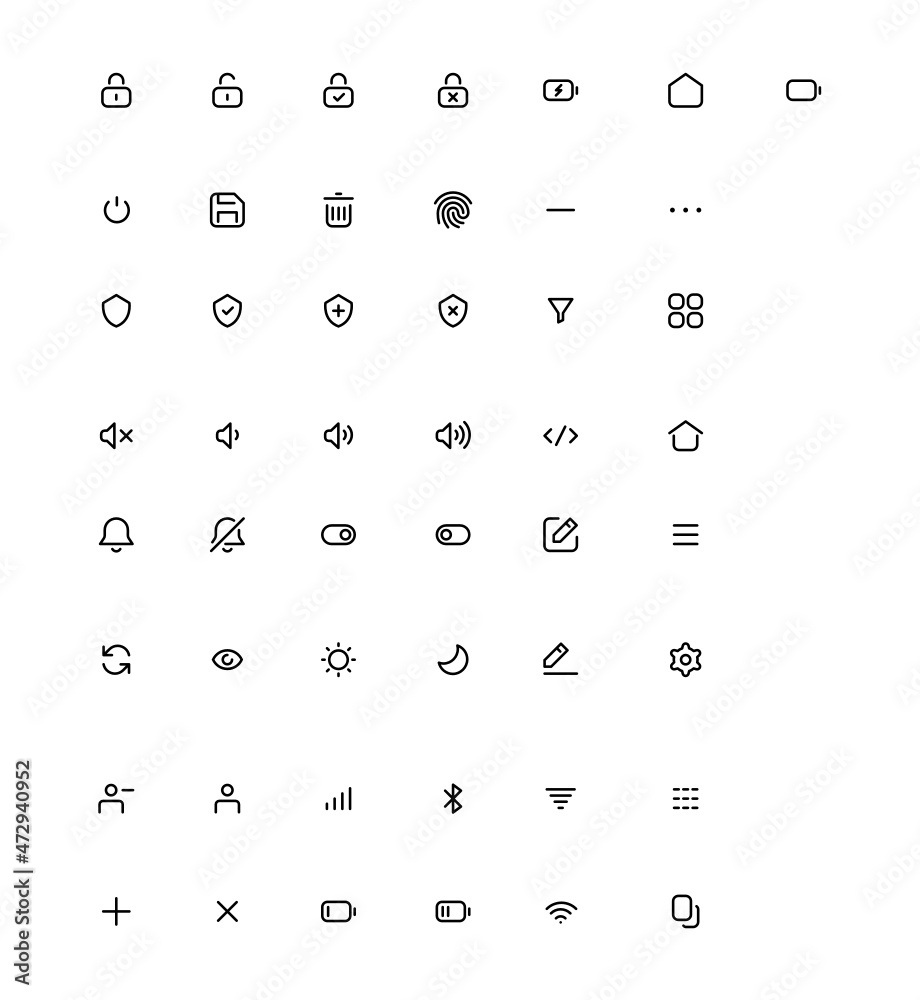 Icon Pack. Stock icons set. Thin and bold icon collection set. Simple ...