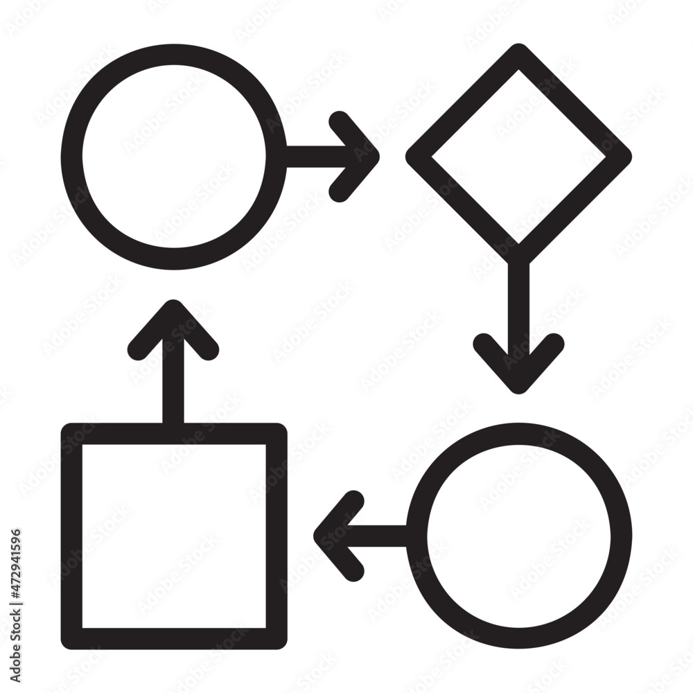 workflow outline icon Stock Vector | Adobe Stock